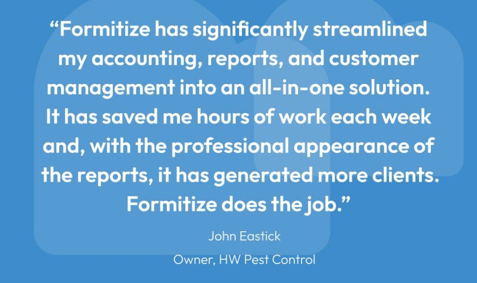 Formitize Case Study: HW Pest Control | Formitize